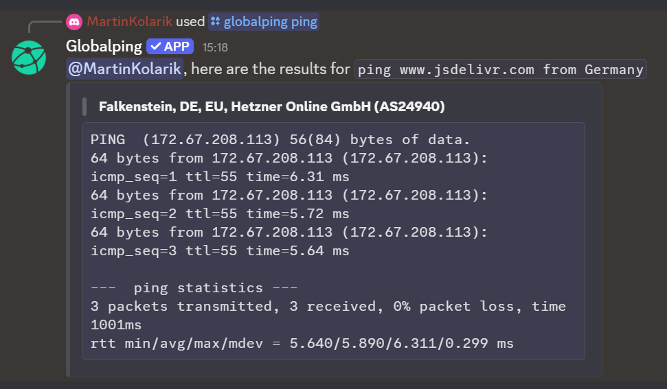 Globalping Discord App