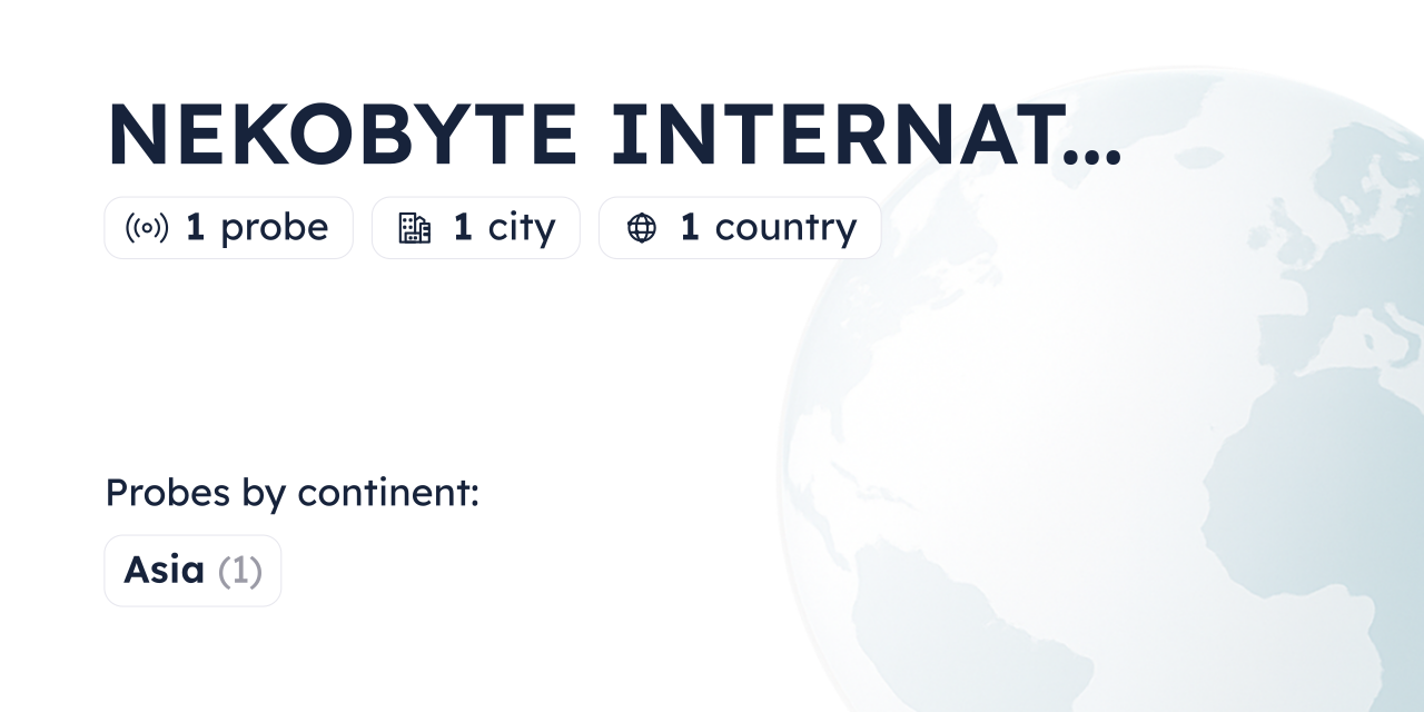 Nekobyte International Looking Glass - Globalping